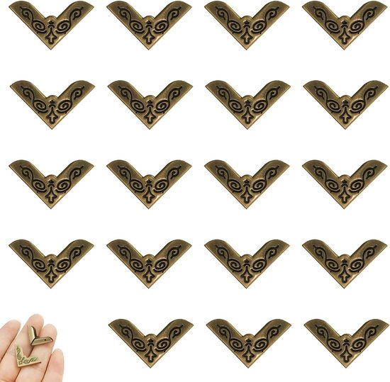 Metal Book Corner Cover Vintage Case Hinges Decoration - 48pcs (21 * 21 ...