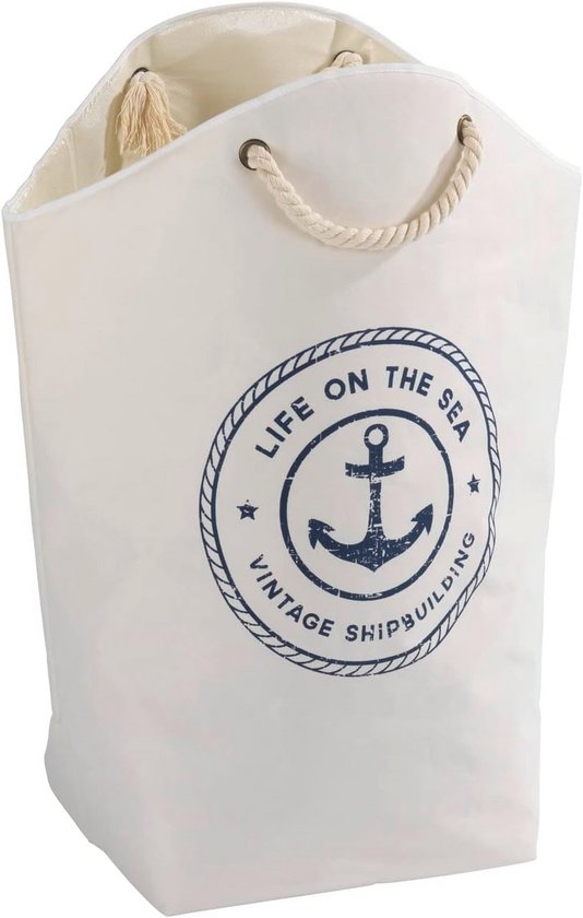 Wasmand 58 liter - Beige Polyester Wasmand en Shopper - 53 x 60 x 25 cm ...