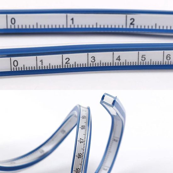 Flexi curve-liniaal dubbelzijdig meetsjabloon voor schoolkantoor ...