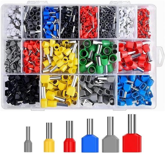 Dubbele Kabelhulzen Dubbele Klemmen 05-16 mm² Krimpverbinders - Set van ...