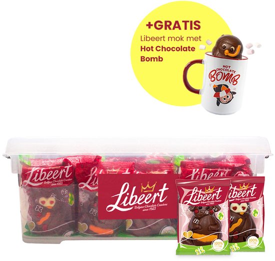 Libeert paasfiguren melkchocolade (40 stuks) met Libeert mok en Libeert ...