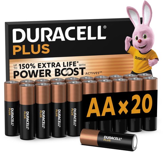 Duracell Plus AA - alkaline batterijen - 1,5V, LR6 - 20 stuks | bol