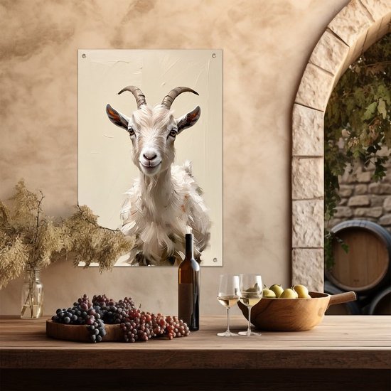Realistische geit met zachte kleuren - Geit tuinprints ...