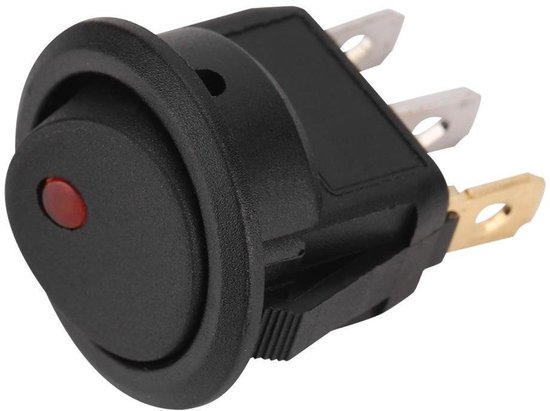 Ronde 12 V Tuimelschakelaar met LED AAN/UIT - Rood Licht - SPST ...