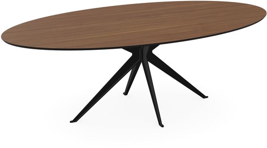 Melamine eettafel noten - Ovaal - Anna onderstel - eiken tafel | bol