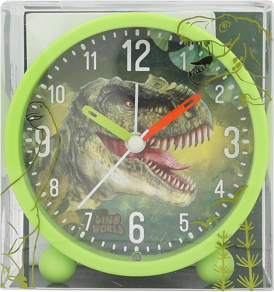 Groene Kinderwekker met Dinosaurus Motief - Stille Klok met ...