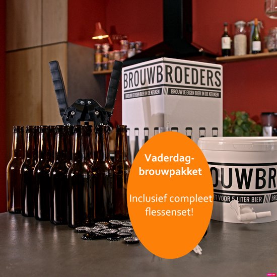 Vaderdag Brouwpakket - Dubbel bier + Flessenset | bol