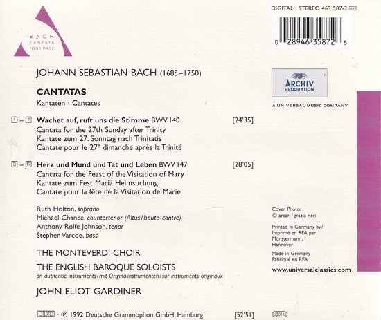 Cantatas BWV 140 & 147 - J.S. Bach - The Monteverdi Choir en The English Baroque... | bol