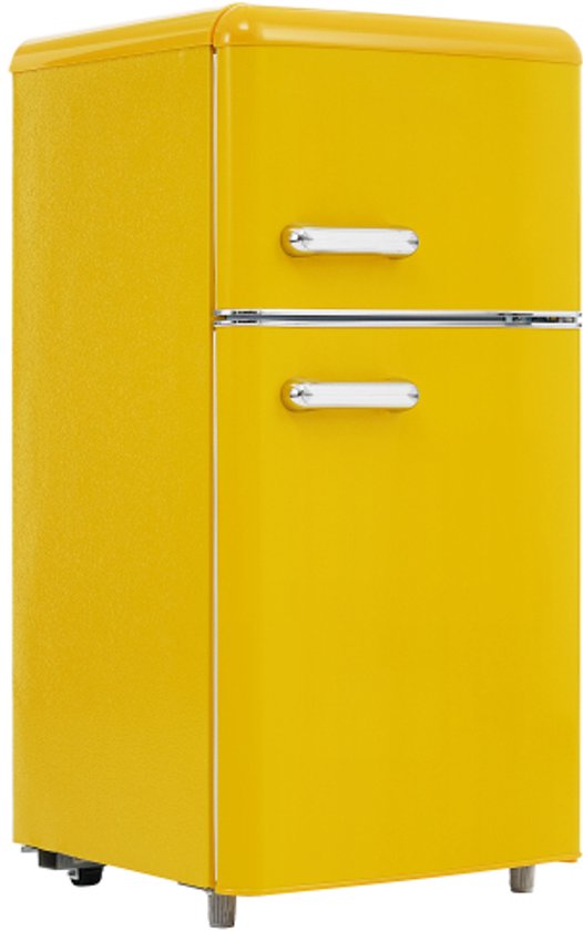 Retro koelkast, bovenste en onderste dubbele deur koelkast, 72 liter ...