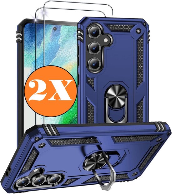 Hoesje Geschikt voor Samsung Galaxy A36 5G Hoesje Blauw Anti-Shock Hybrid Armor hoesje... | bol