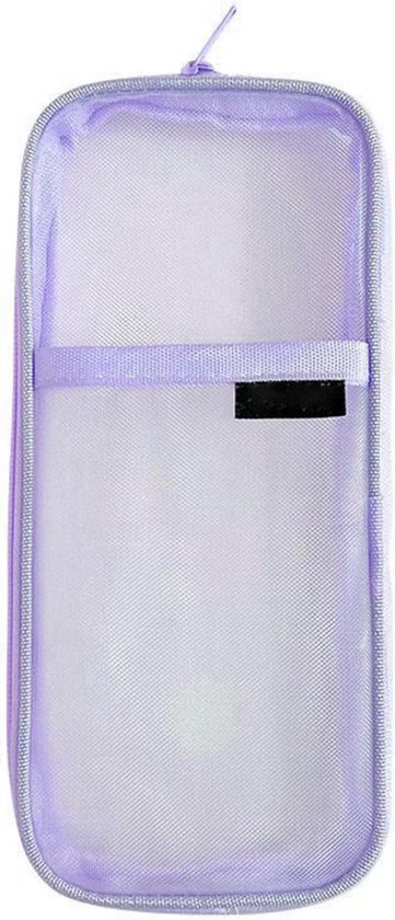 Nylon mesh pencil case with transparent design and zipper closure for ...