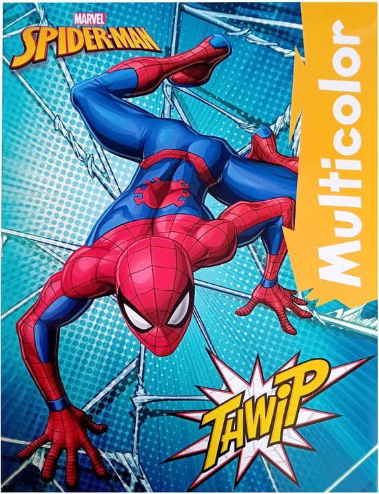 Multicolor kleurboek Spiderman Thwip! - gele banner - superheld marvel ...
