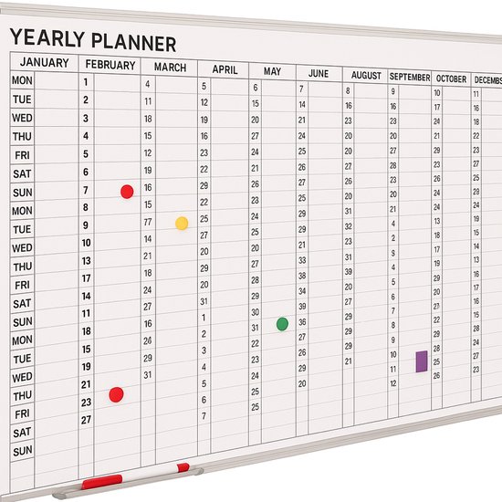 Whiteboard PRO 60x90cm – Magnetisch Planbord – Geëmailleerd Staal ...