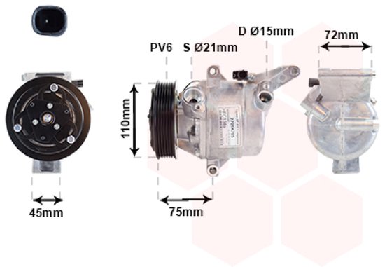 AIRCO COMPRESSOR VOOR MAZDA 2 2014-2022 D09W61450 | bol