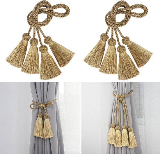 KZQ 2 stuks - Gordijn embrasse – Gordijnhouder - Gordijn Embrasse Haak ...