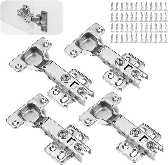 4 Pieces Pot Hinges 35mm Opening Angle 95°-100 Degrees Soft Close Hinge ...