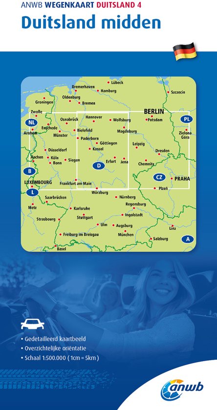 Wegenkaart- Germany Center road map | bol