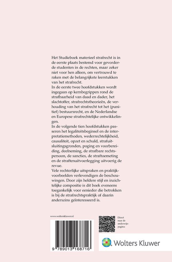 Studieboek materieel strafrecht - Grondige duiding en actuele ontwikkelingen | bol