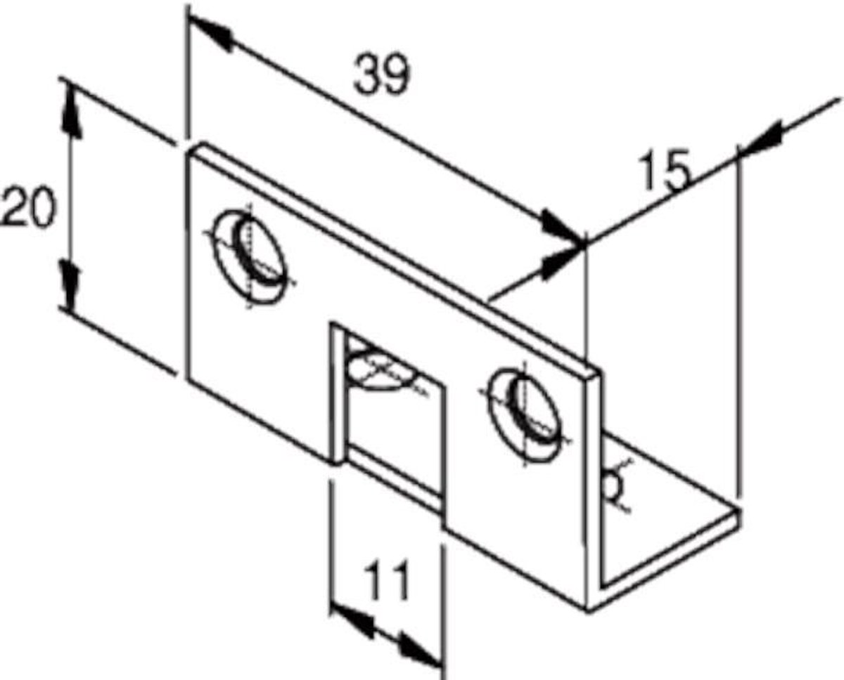Nemef Hoeksluitplaat P16 voor Espagnolet 16V | bol.com