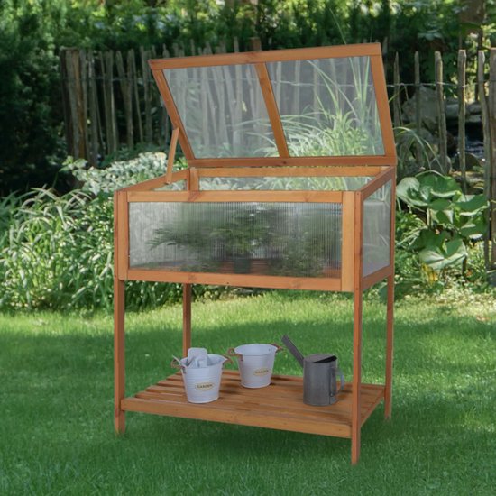 Kweekbak met Deksel - Verhoogde Moestuinbak - Eikenlook – Kweektafel ...