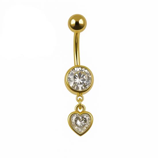 Chirurgisch Stalen Hartjes Piercing – Navelpiercing – Diameter 8mm ...