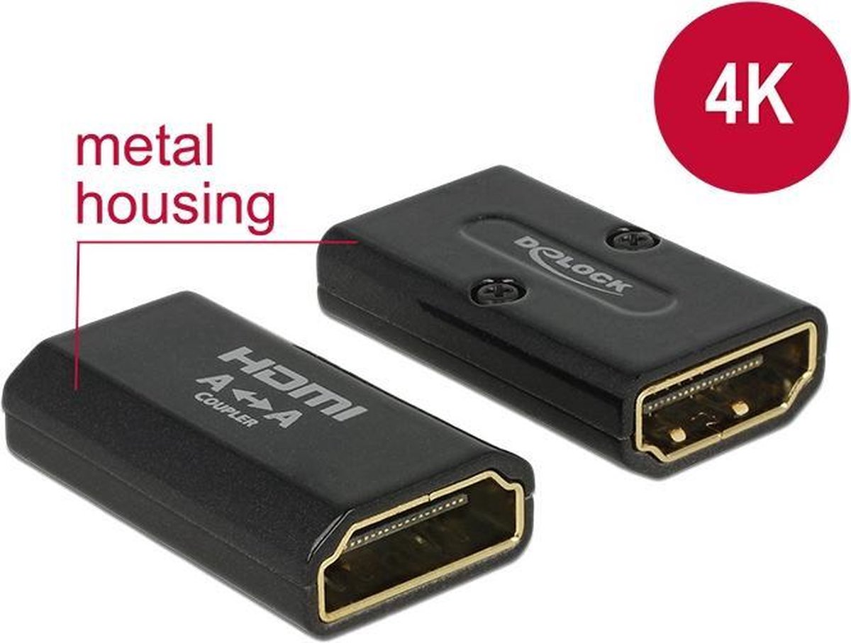 Compact HDMI (v) - HDMI (v) koppelstuk / metalen behuizing - versie 1.4 ...