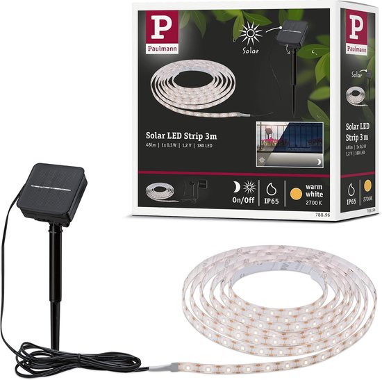 Solar LED Strip 3m met Schemeringssensor en Batterij - IP44 Waterdicht ...