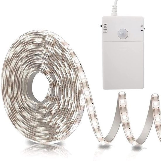 LED Strip met Bewegingssensor en Batterij, 2M voor Kasten, Trappen en ...