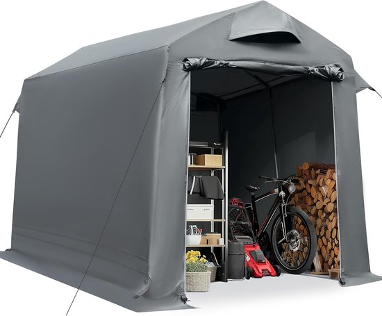 Fietsenstalling voor in de Tuin - Fietsberging - Fietsenhok - Grijs | bol