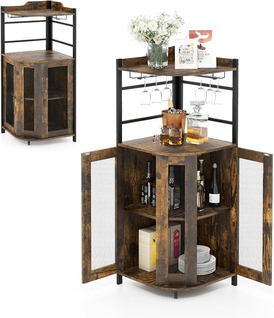 Barkast - Wijnkast - Drankkast - Barmeubel - Bruin | bol