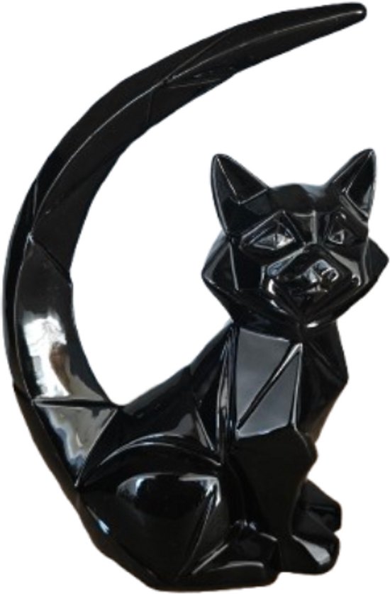 Kat - geometrisch - beeld - zwart- 26cm | bol