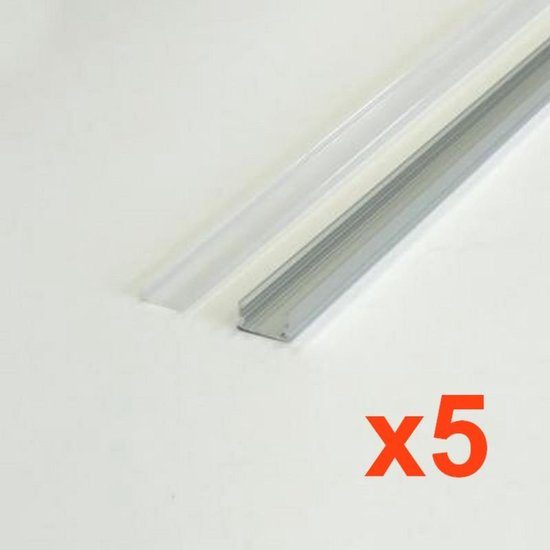2m aluminium profiel voor LED-strip ondoorzichtige WITTE afdekking (pak ...