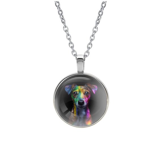 Ketting Glas | Close up | Regenboog | Jack Russel | bol