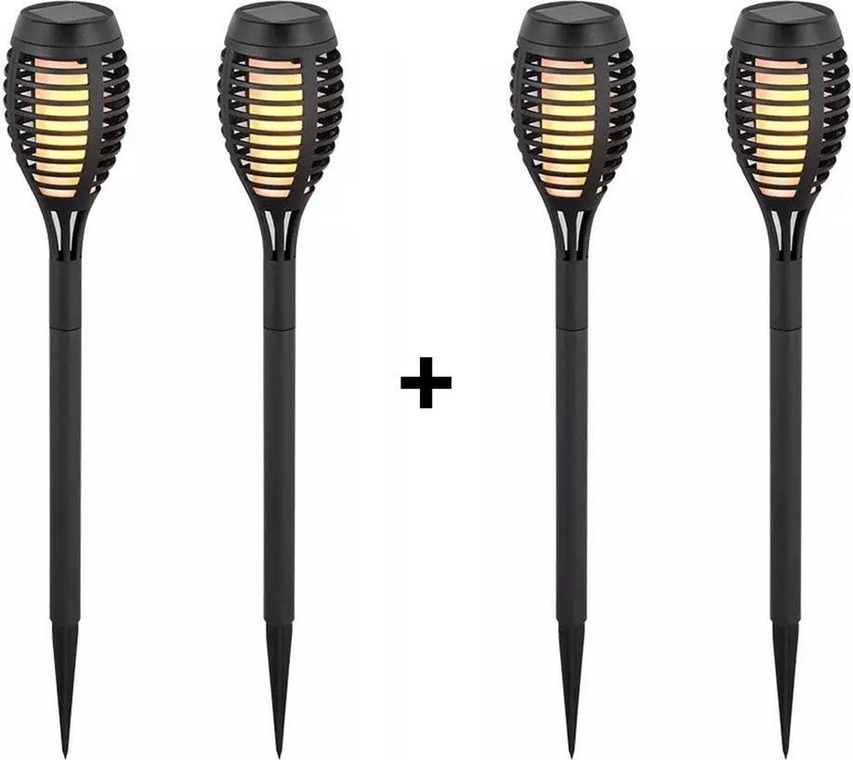 V-tac VT-724-4 LED Solar Fakkel - Tuinverlichting op Zonne-Energie - 4 ...