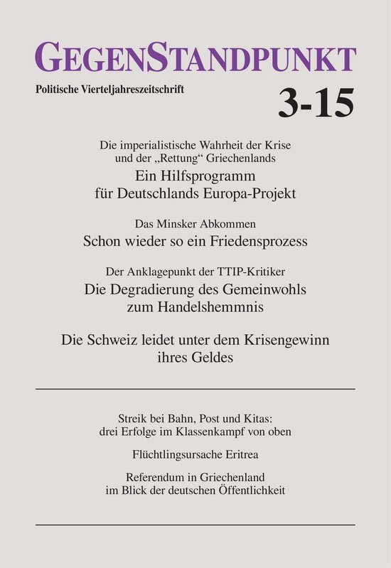 GegenStandpunkt 3-15 (ebook) | 9783929211641 | Boeken | bol.com