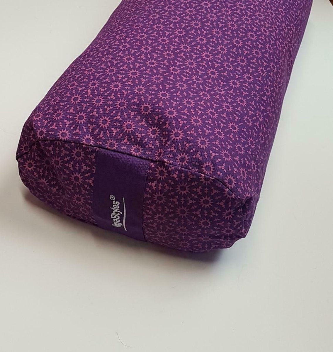 Om Namaste Design Yogabolster Ovale Bolster voor Yoga - Ovaal Design - Paars & Roze | bol.com