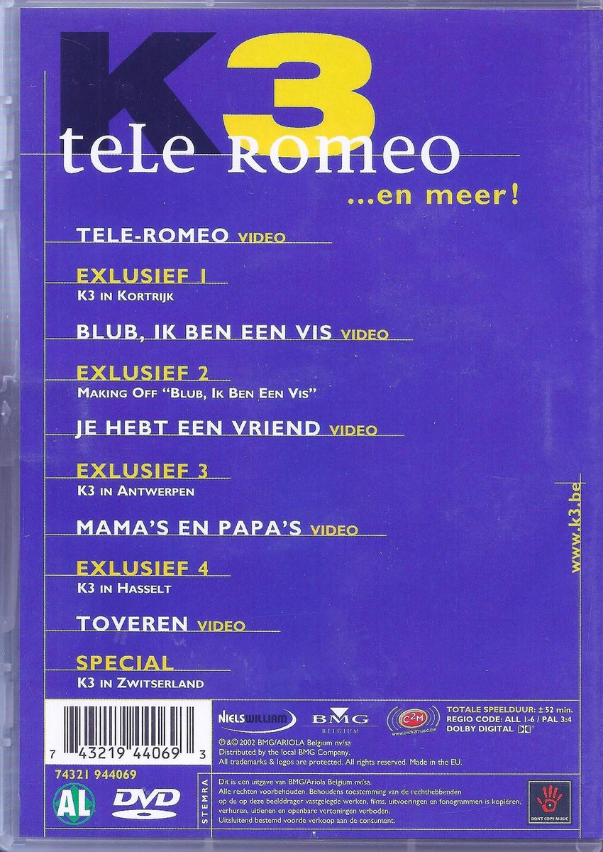 K3 - Tele-Romeo (Dvd), Kristel Verbeke Kathleen Aerts Karen Damen | Dvd ...