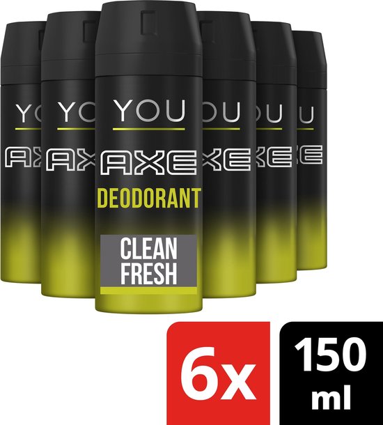 Axe Clean Fresh Bodyspray Deodorant - 6 x 150ml - Voordeelverpakking | bol