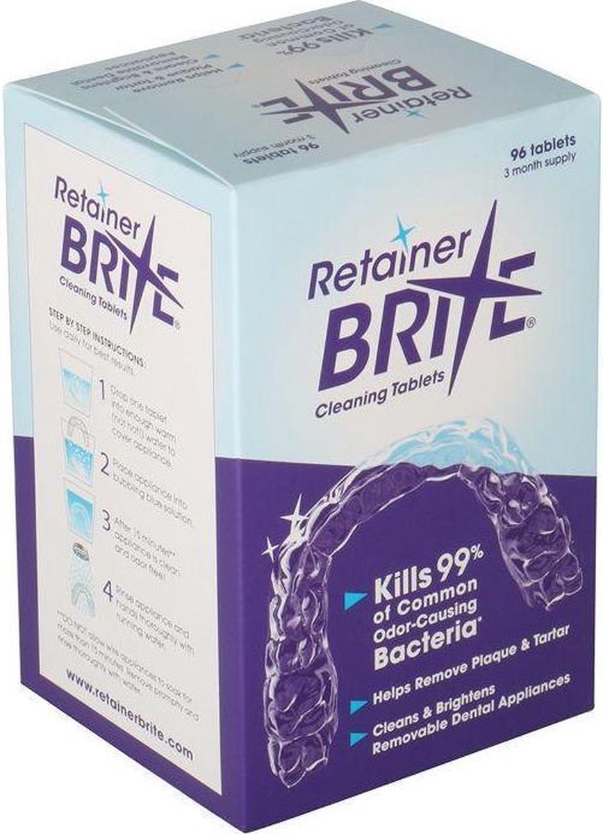 Retainer Brite Reinigingstabletten - 96 Stuks | bol