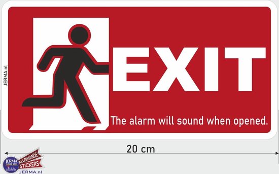 EXIT fire door emergency exit sticker. | bol.com