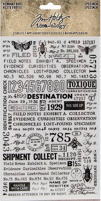 Tim Holtz Idea-ology Specimen Remnant Rubs (TH94047) | bol