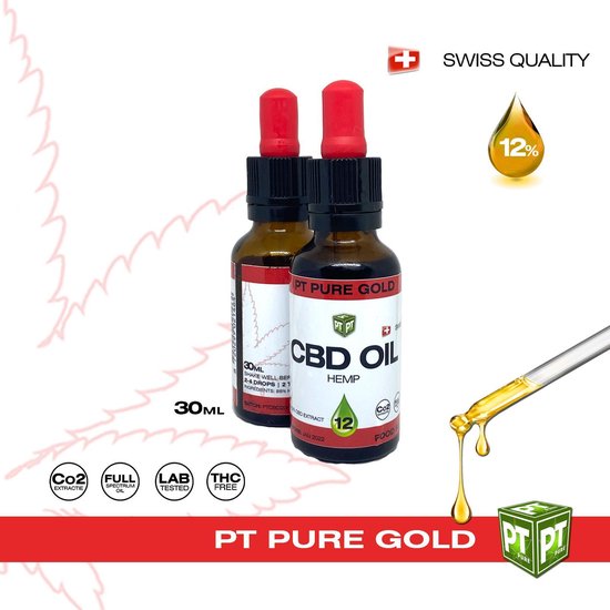 PT Pure Gold - CBD Oil 12% - 30ml | bol.com