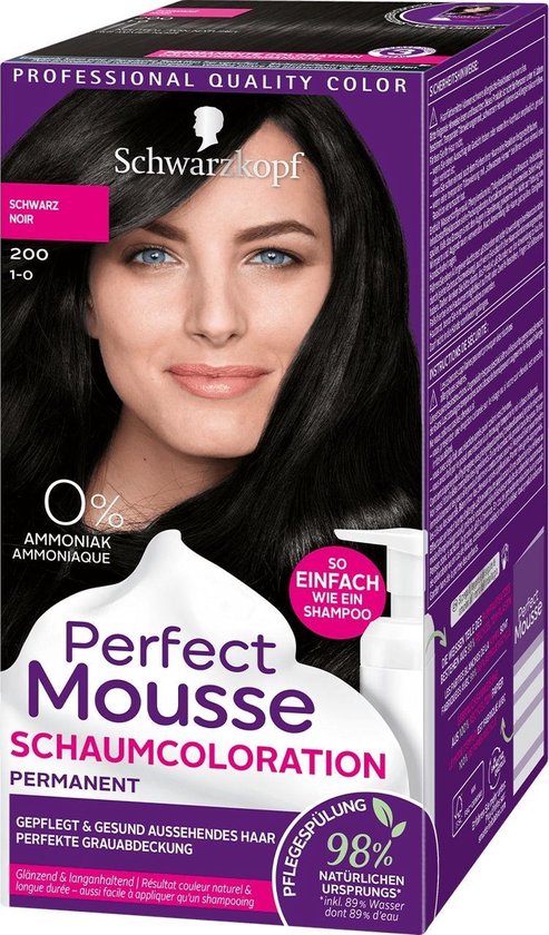 Schwarzkopf Perfect Mousse 200 haarkleuring Zwart | bol.com