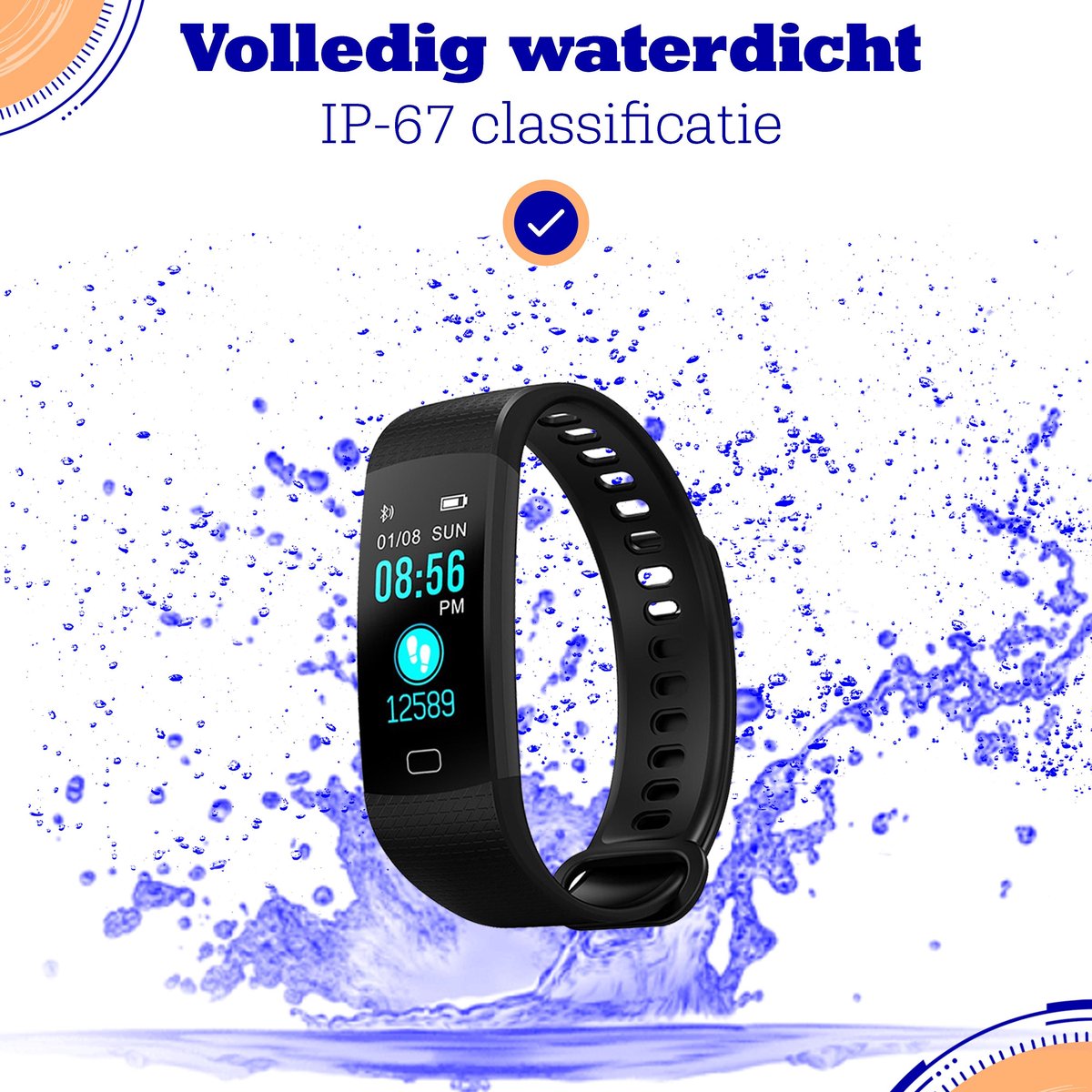 Activity tracker horloge met hartslagmeter- Stappenteller horloge dames ...