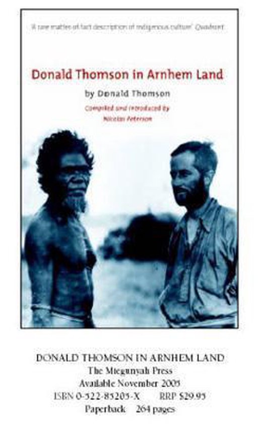 Donald Thomson In Arnhem Land, Nicolas Peterson | 9780522852059 ...