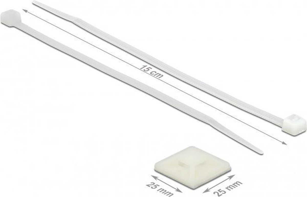 Tie-wraps 150 x 3,5mm (10 stuks) met zelfklevende houders (10 stuks ...