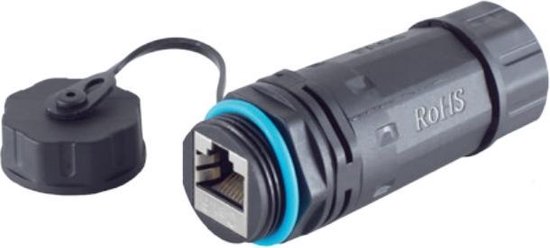 Waterproof IP68 STP CAT6 koppelstuk - industrieel / zwart | bol