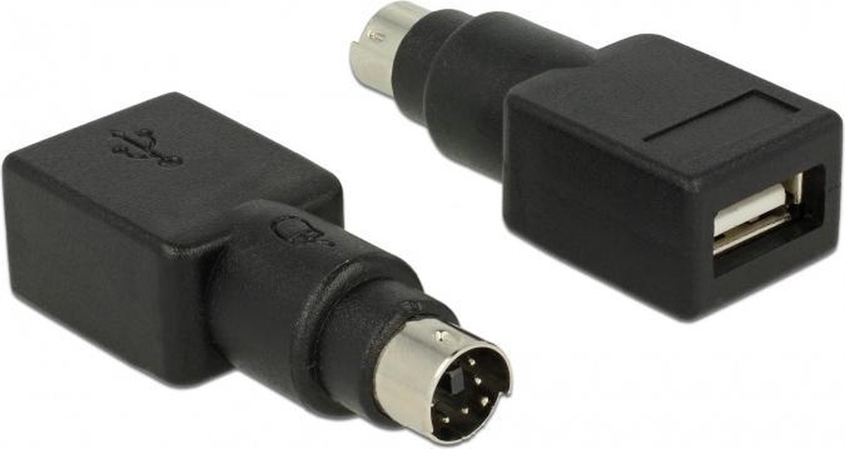 Mini DIN 6-pins PS/2 (m) - USB-A (v) adapter / zwart | bol