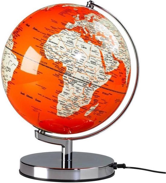 Wild & Wolf Wereldbol Led 25 cm.| Goudvis Oranje | bol