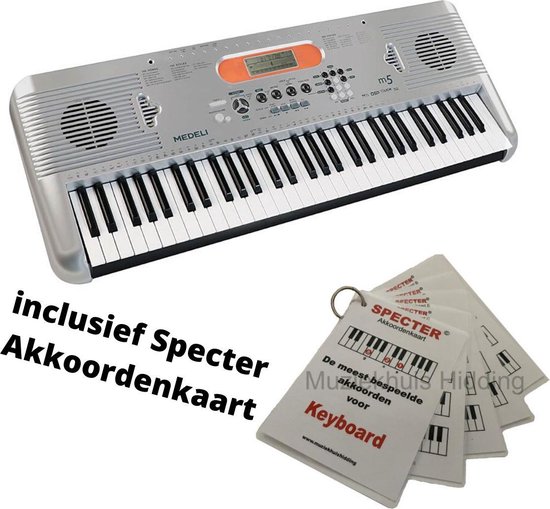 Medeli M5 - Keyboard - Grijs Met Handige Akkoordenkaart | bol